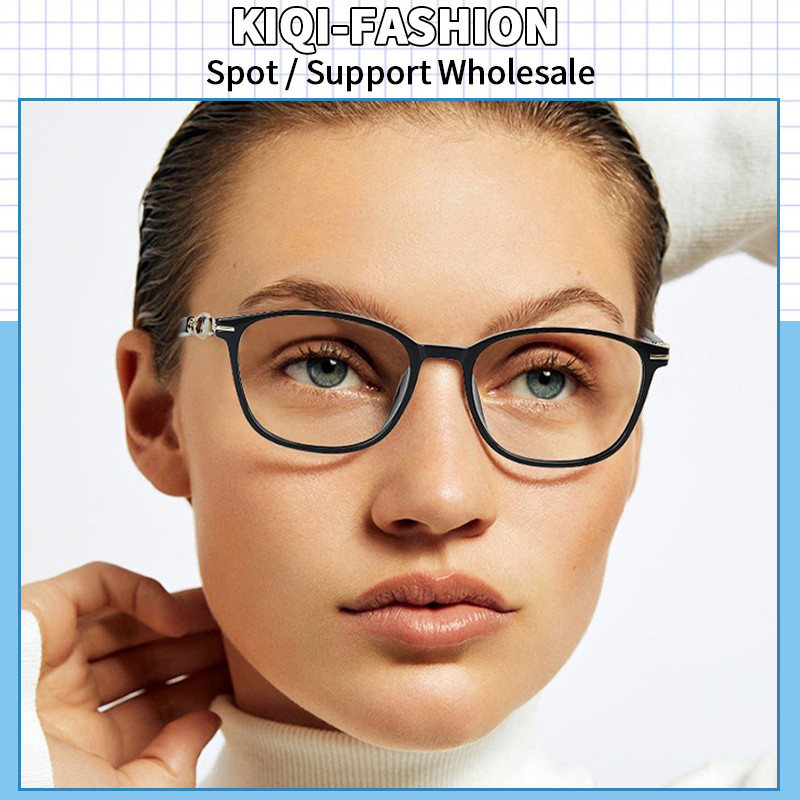 (KIQI-FASHION) New Ultralight Plastic Glasses Fashion Retro Black Full ...