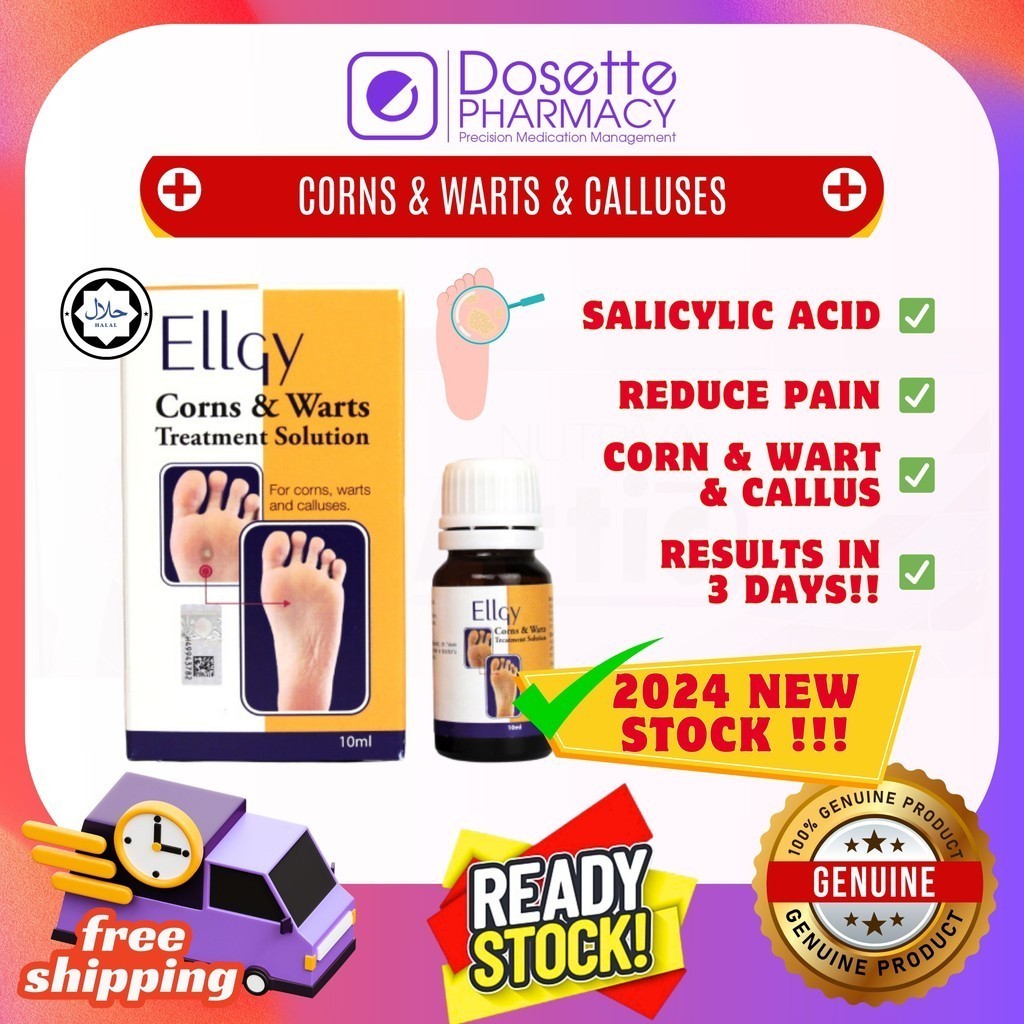 ELLGY PLUS CORNS & WARTS SOLUTION 10ML (EXP: 02/2025) | Shopee Malaysia