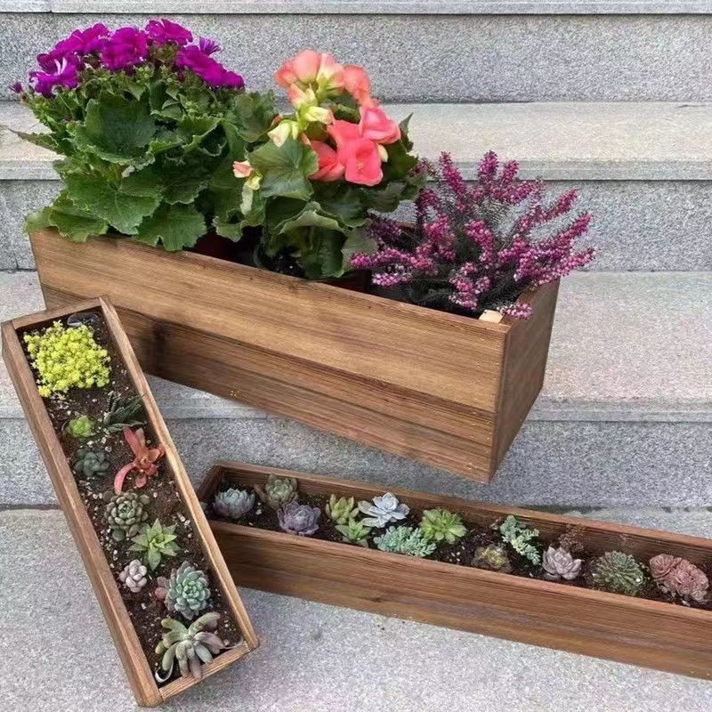 Solid Wood Outdoor Wood Vegetable Planting Antiseptic Wood Pots ...