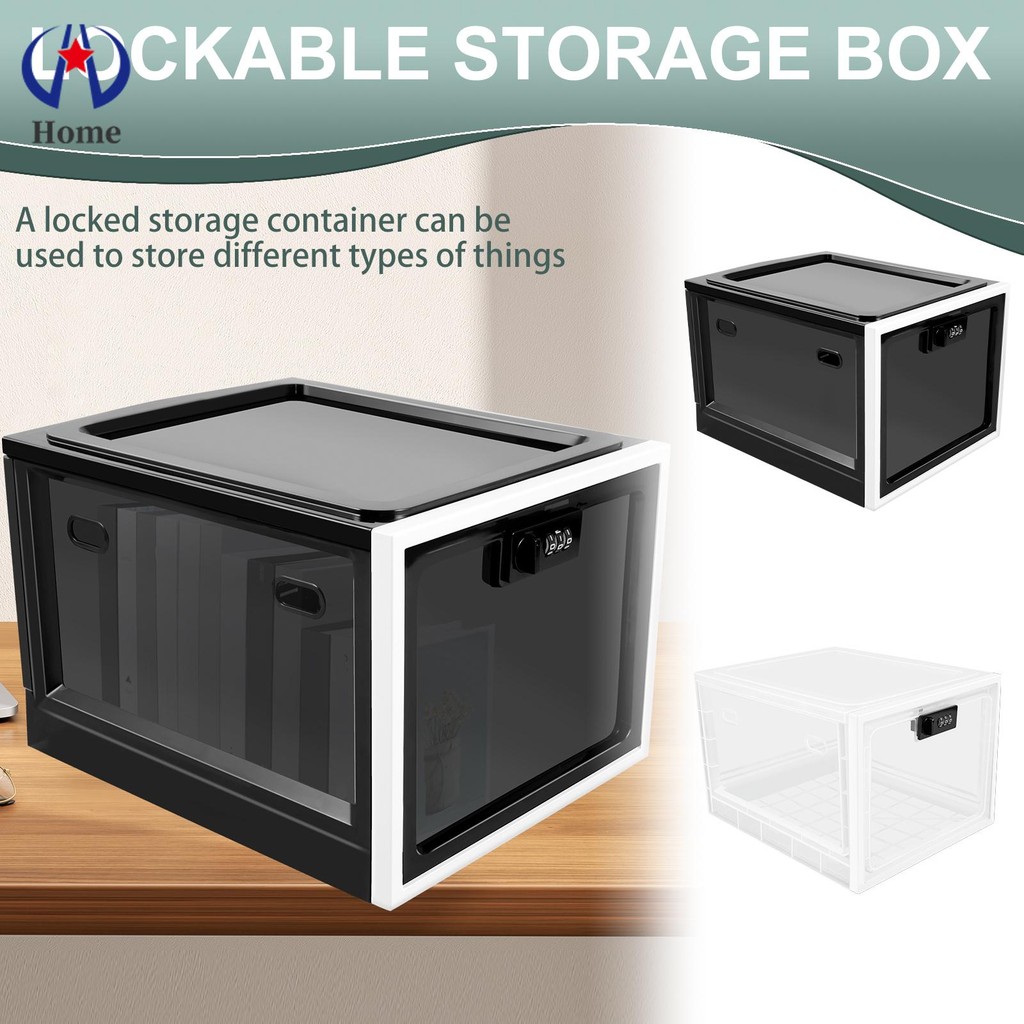 Lockable Storage Box 3.6 Gallon Capacity Lockable Storage Bin with ...
