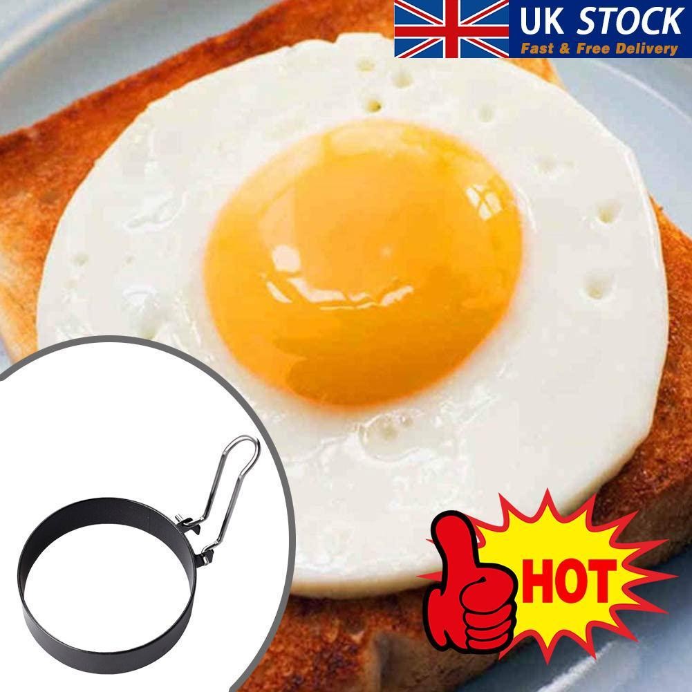 Nonstick Stainless Steel Handle Round Egg Rings Mould Pancake Metal ...