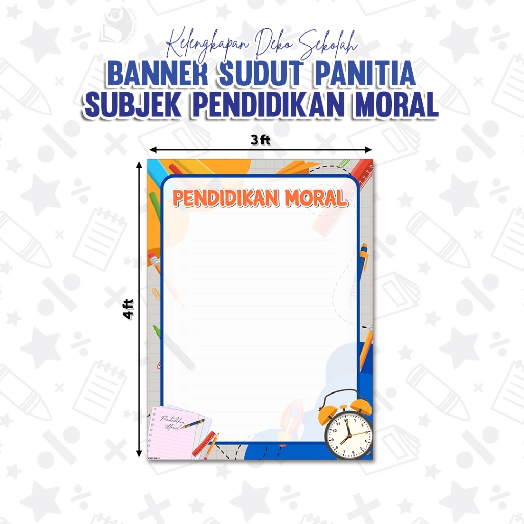 🌸READY DESIGN🌸 Banner Sudut Panitia - Subjek Pendidikan Moral / Hiasan ...