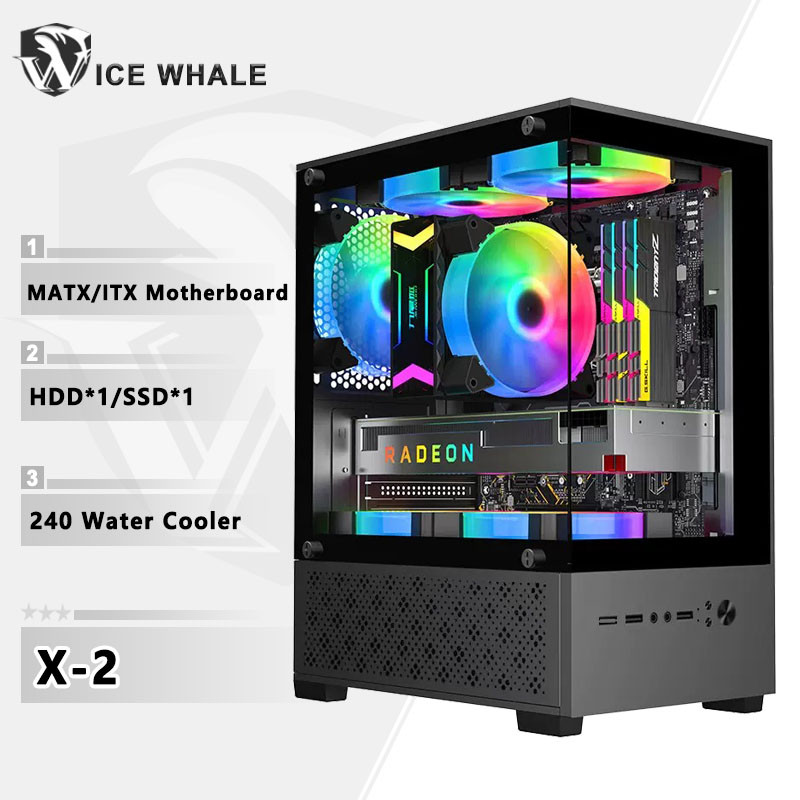 X2 Computer Case M-ATX Mini-ITX Motherboard DIY Sea View Room PC Case ...