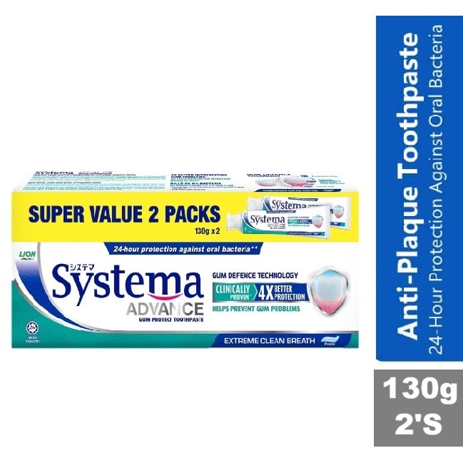 SYSTEMA Advance EXTREME CLEAN BREATH Toothpaste 130G X 2'S - Anti ...