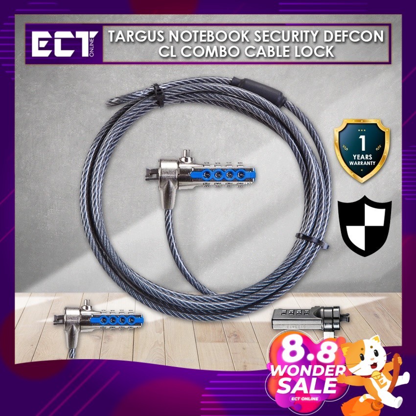Targus Notebook Security Defcon CL Combo Cable Lock (PA410BX-MY ...