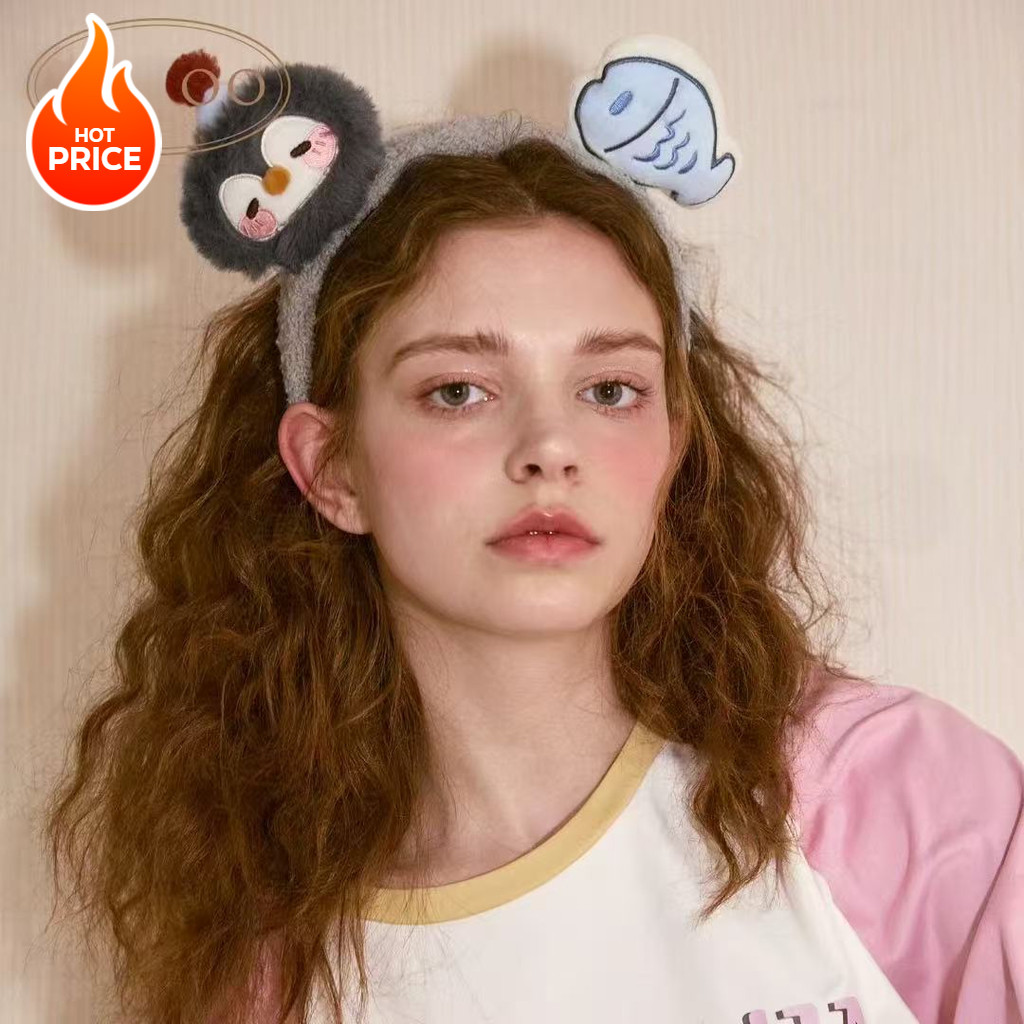 2025 Trendy Penguin Fish Headband - Fluffy Cartoon Hair Accessories for ...