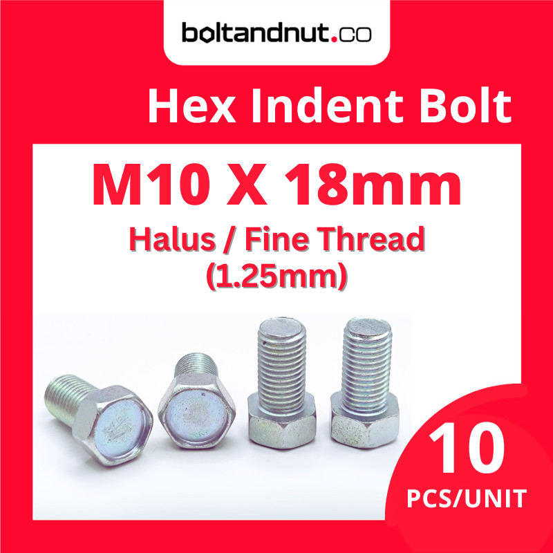 [10pcs] M10-1.25mm Hex Indent Bolt | Cr3 Trivalent Blue Zinc Plating ...