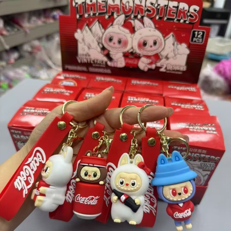 Trendy Coca Cola Labubu Series Keychain Fashion Doll Figure Gift for ...