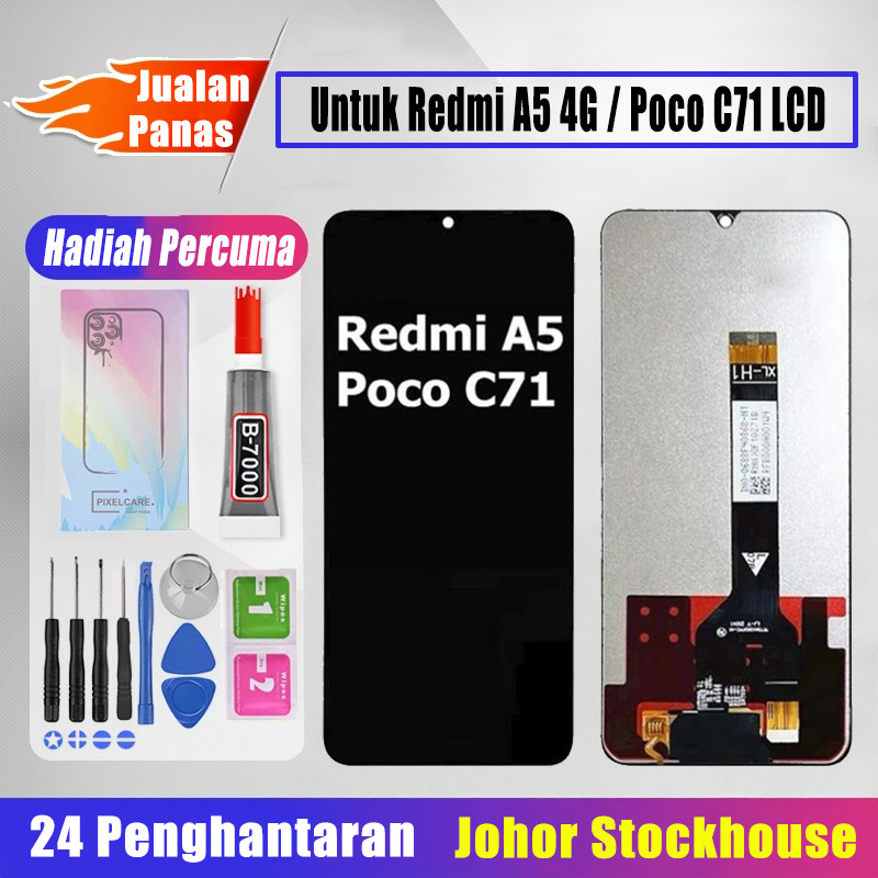 Techparts LCD Untuk Redmi A5 4G / Poco C71 LCD+ Bahagian skrin + Set ...