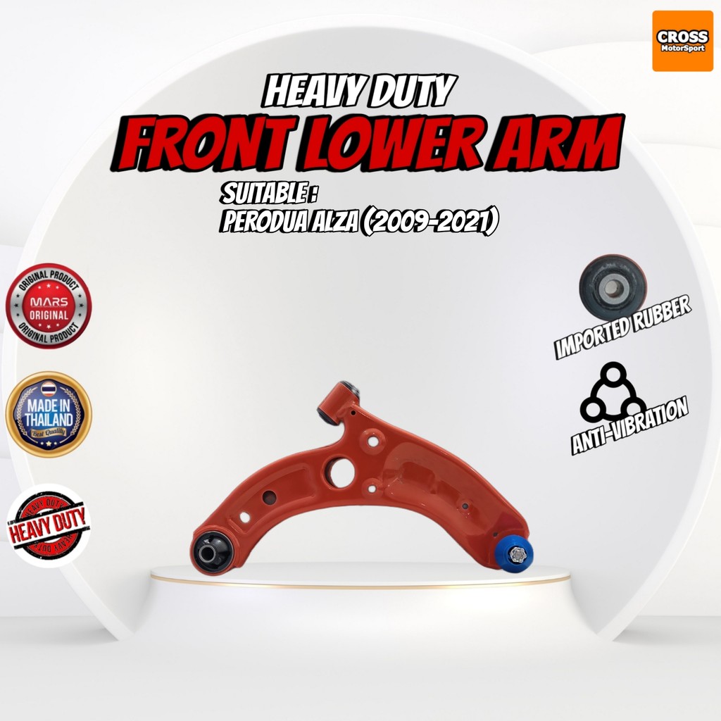 MARS HEAVY DUTY FRONT ORANGE LOWER ARM FOR PERODUA ALZA (2009-2022 ...