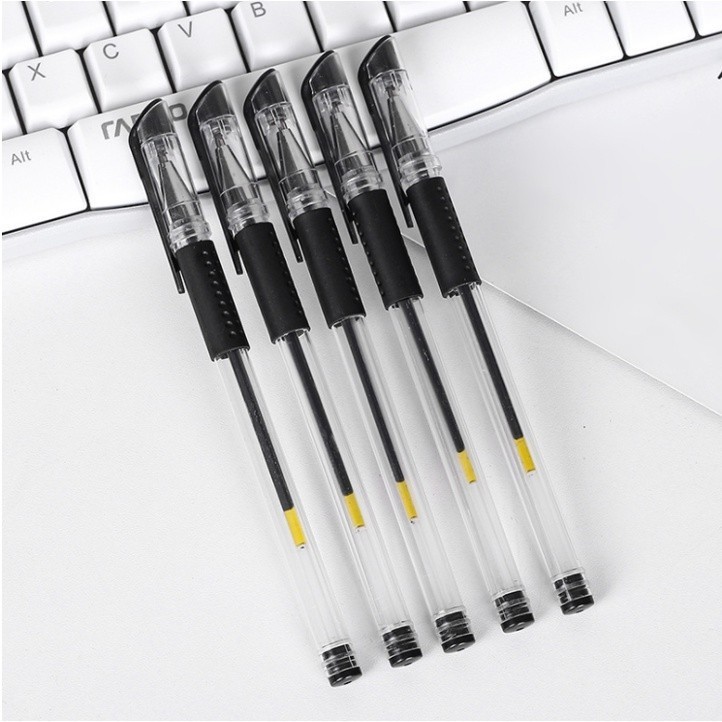 100Pcs 0.5mm Gel Pen Ball Point Student Office Needle Tip Black Carbon ...