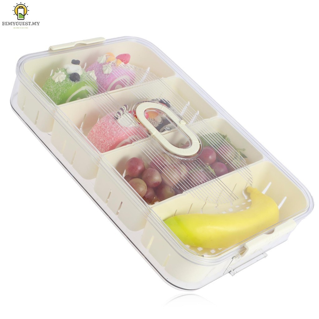 Fridge Fruit Box Plastic 4 Compartments Fruit Storage Containers Candy ...