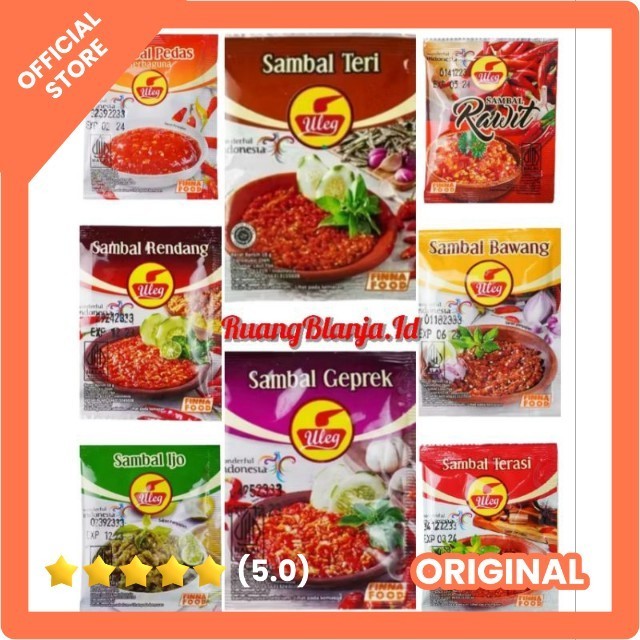 Finna food Sambal uleg sachet all variants terasi - anchovies - green ...