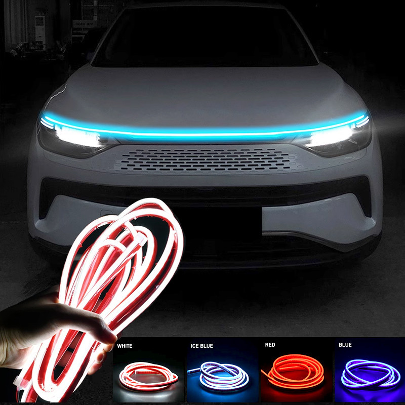 12V Scan Starting Car Hood Light Strip LED Daytime Running Light ...