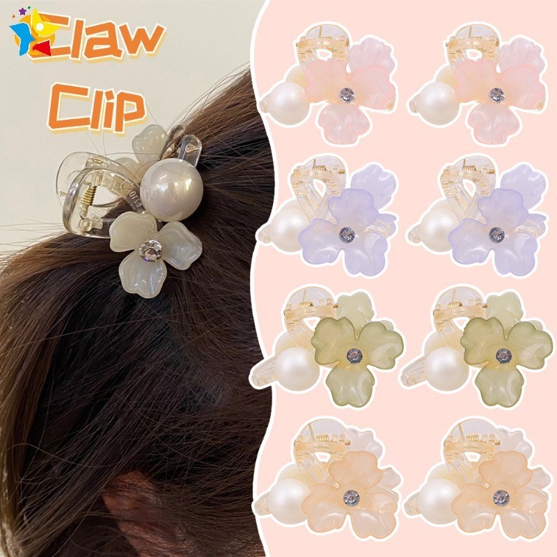 Summer Sweet Cute Flower Claw Hair Clip Transparent Jelly Color Small ...