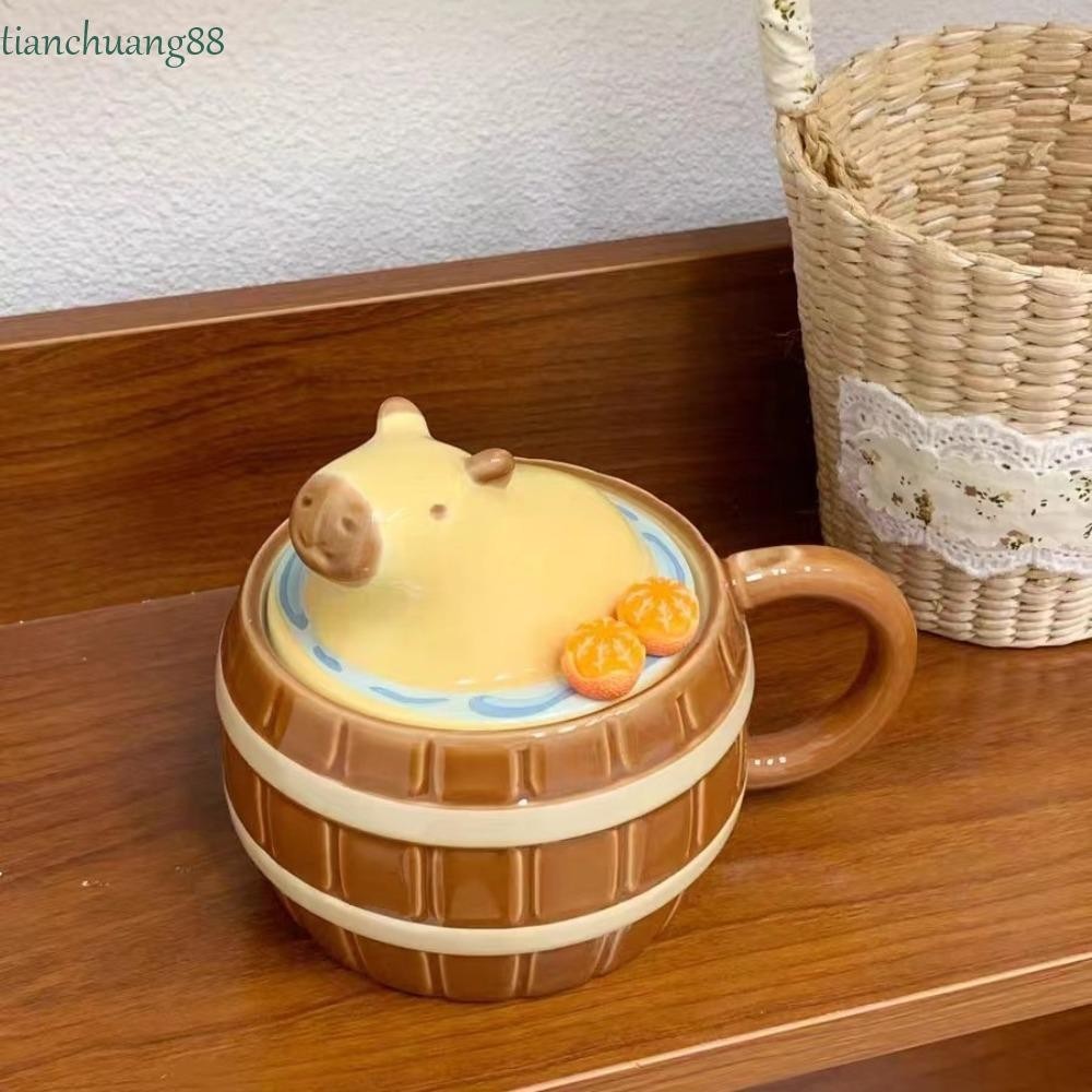 TIANCHUANG Capybara Mug, Ceramic Exquisite Capybara Water Bucket Cup ...