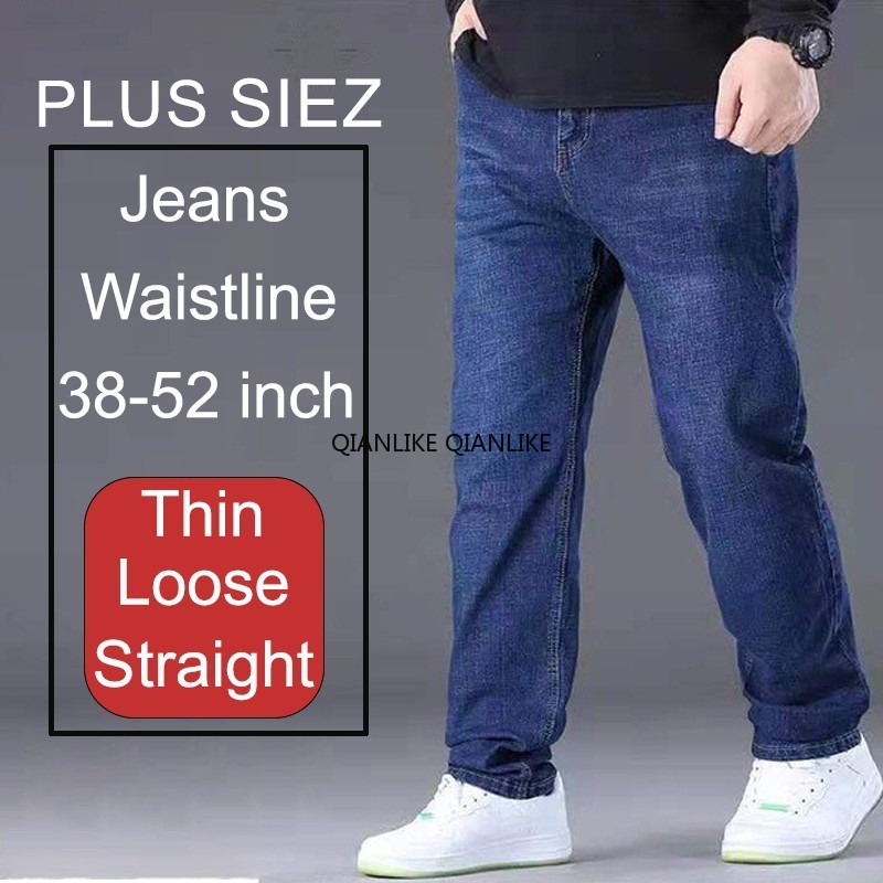 【40-52inch】Plus Size Large Stretchable High Waist Jeans for men Fat ...