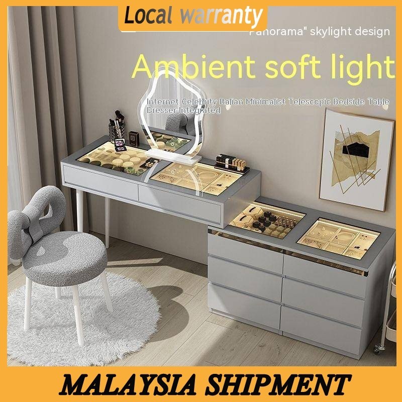 Meja Makeup Chest Drawer Meja Solek Table Bedroom Dressing Table LED ...