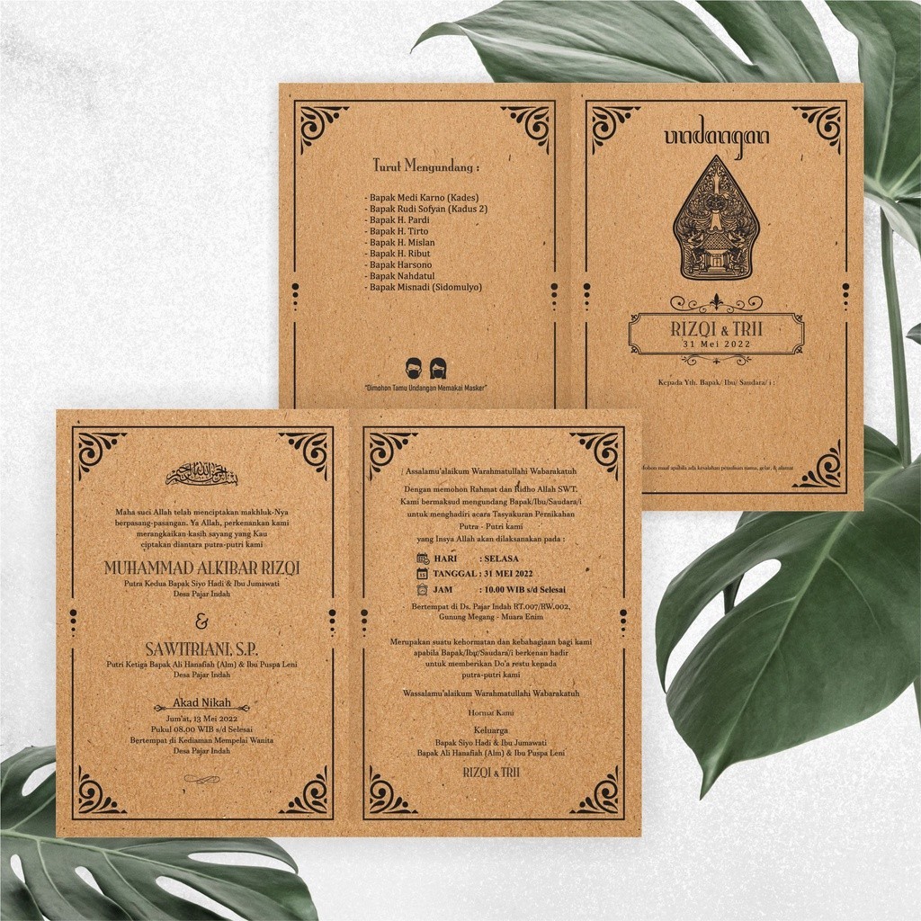 Classic Gunungan Javanese Wayang Circumcision Wedding Invitation ...
