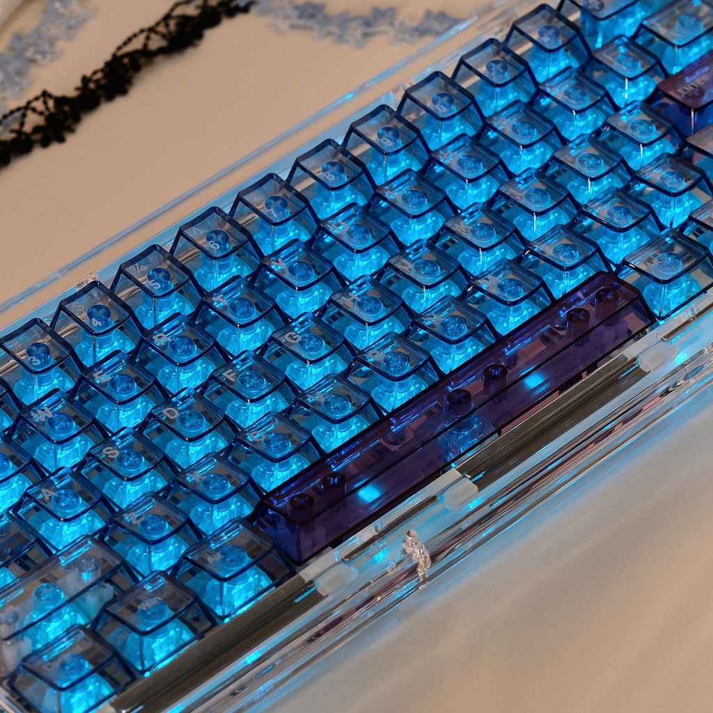 Yongqiu Transparent Keycaps Blueberry Blue Purple PC cherry profile ...