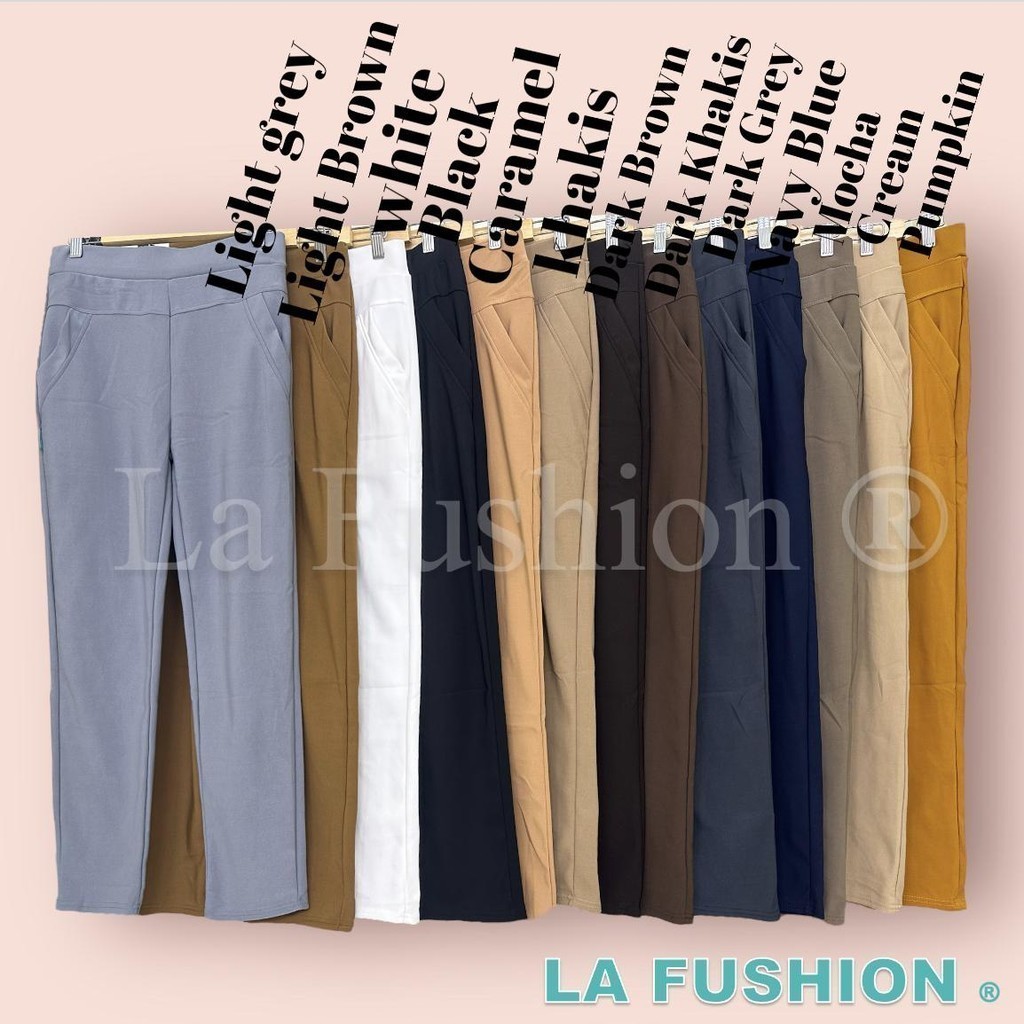 LA FUSHION SLIM STRAIGHTCUT AJDWAA slack scuba ironless Stretchable ...
