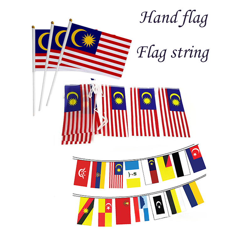 (2pcs/1pcs）Bendera tangan Malaysia 14*28cm bendera isyarat tangan ...