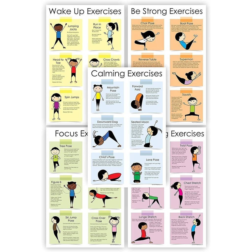 Exercise Posters For The Classroom and Home Brain Breaks Sensory Adhd ...