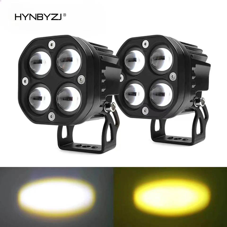 LED Spotlights 3 inch Fog lamp Dual color Auxiliary Headlight Accessory ...