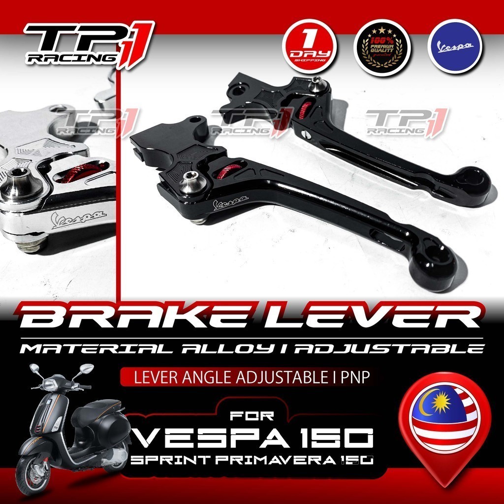 VESPA Brake Lever CNC I Angle Adjustable Design I Premium Alloy ...