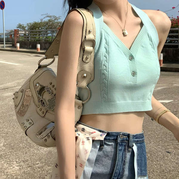 Tank top Reka bentuk Perancis yang manis dan pedas, ceruk, rompi ...
