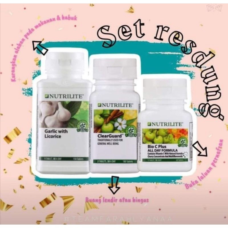 Amway Nutrilite Set Resdung (Garlic+ Clear Guard + Bio c) | Shopee Malaysia