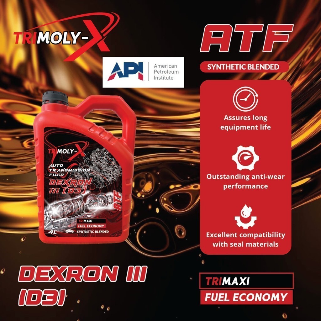TRIMOLYX ATF DEXRON 3 DEXRON III DIII/D3 4L FULLY SYNTHETIC AUTOMATIC TRANSMISSION FLUID OIL ...