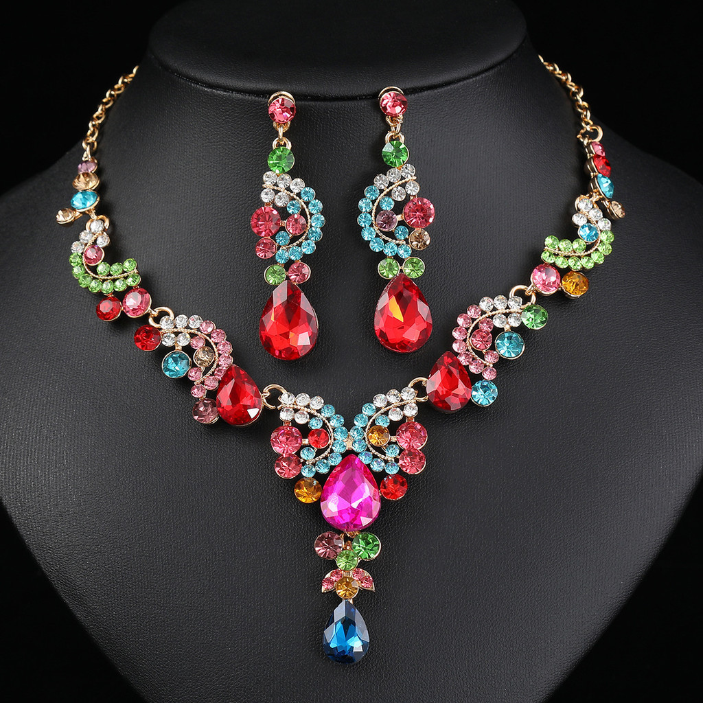 Women's Jewelry Sets Crystal Necklace Earrings Set Suitable for daily ...