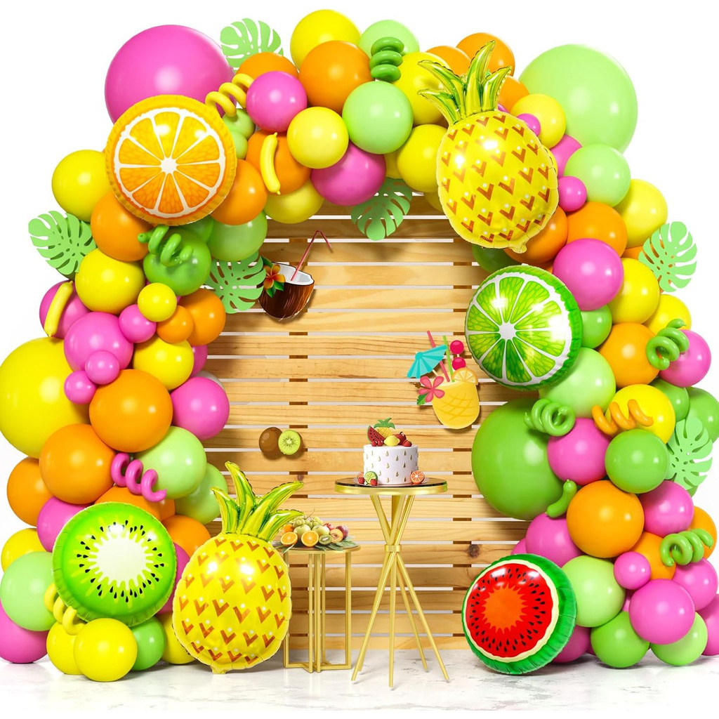 139 Fruit Party Balloons Summer Birthday Supplies Red Yellow Green ...