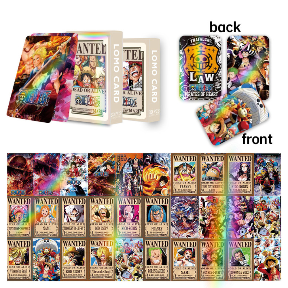 30Pcs One Piece Double-sided Laser Flash Cards Anime Peripheral ...