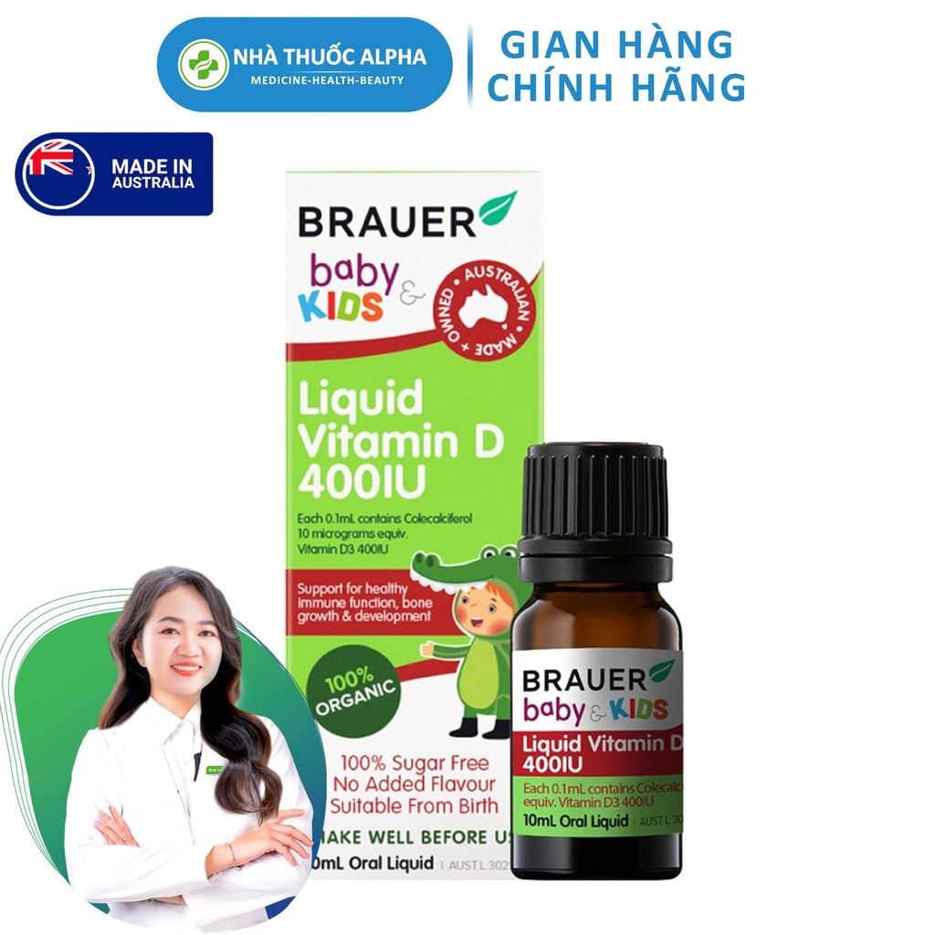 Brauer Baby Kids Liquid Vitamin D Vitamin Syrup 400IU 10ml Supports ...