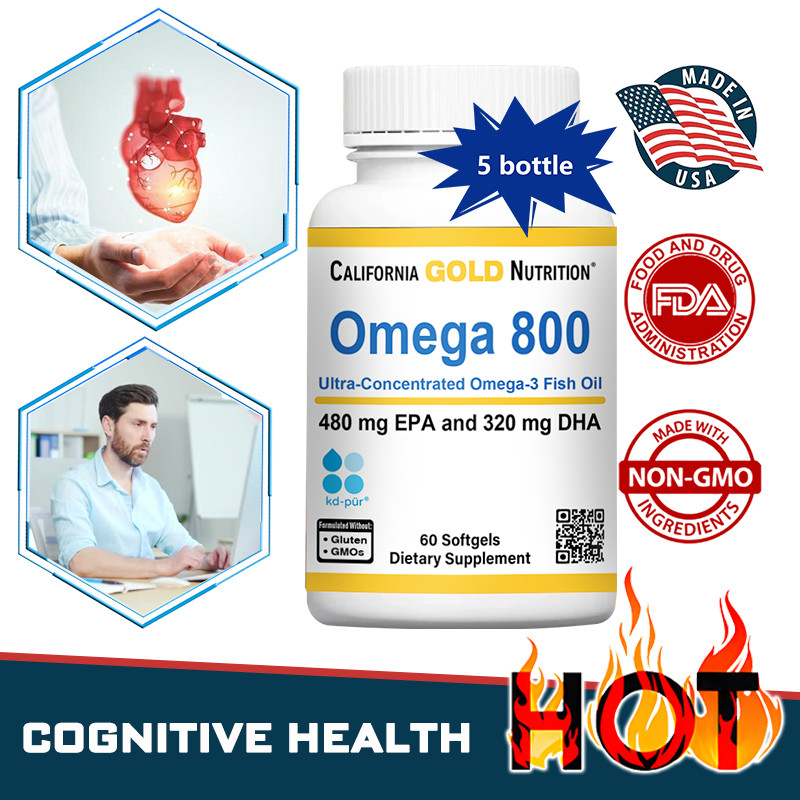 Omega 800 Fish Oil, Cardiovascular Support & Brain Health, 480 Mg EPA ...