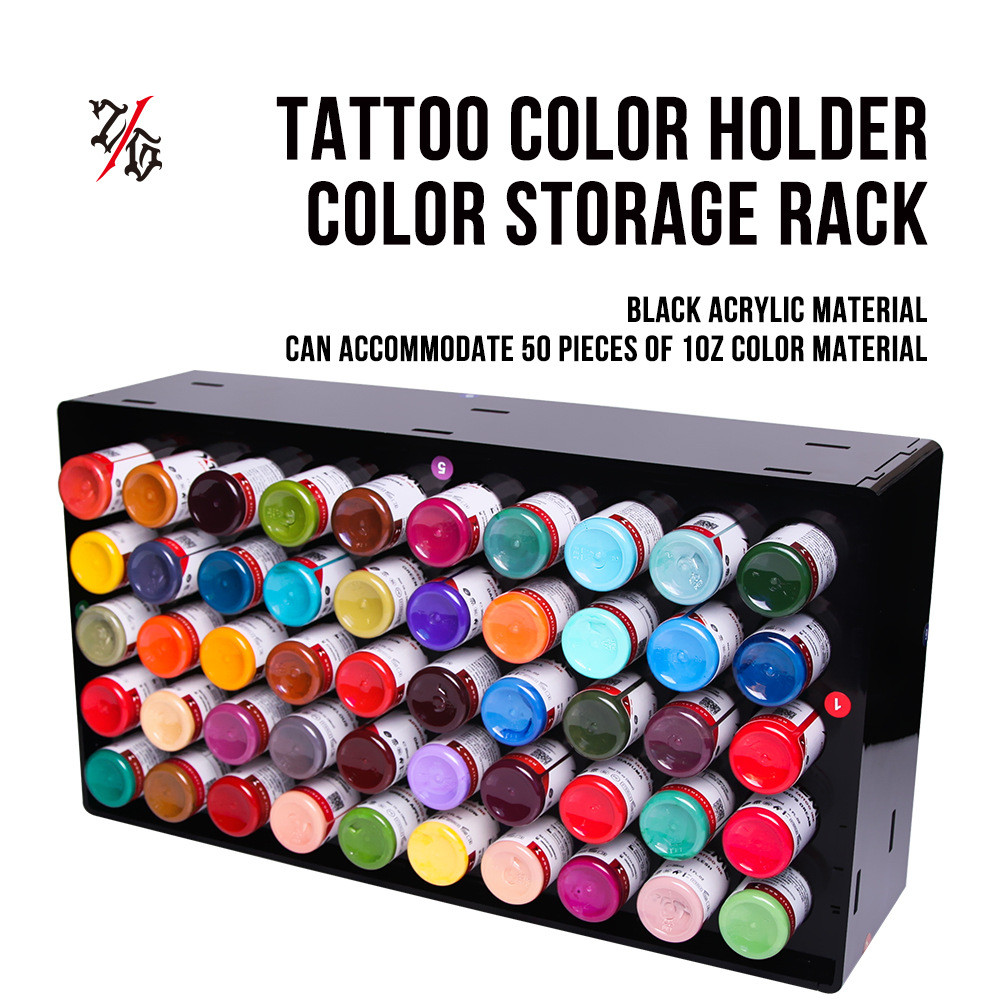 Tattoo Equipment Wall Mounted Pigment Rack Acrylic Porous Pigment Rack ...