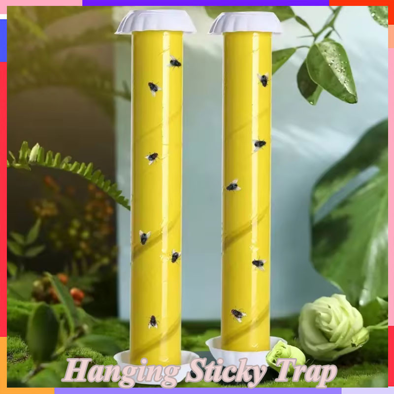 Fly Trap Tube Plastic Adhesive Hanging Fly Sticky Trap Stick Outdoor ...