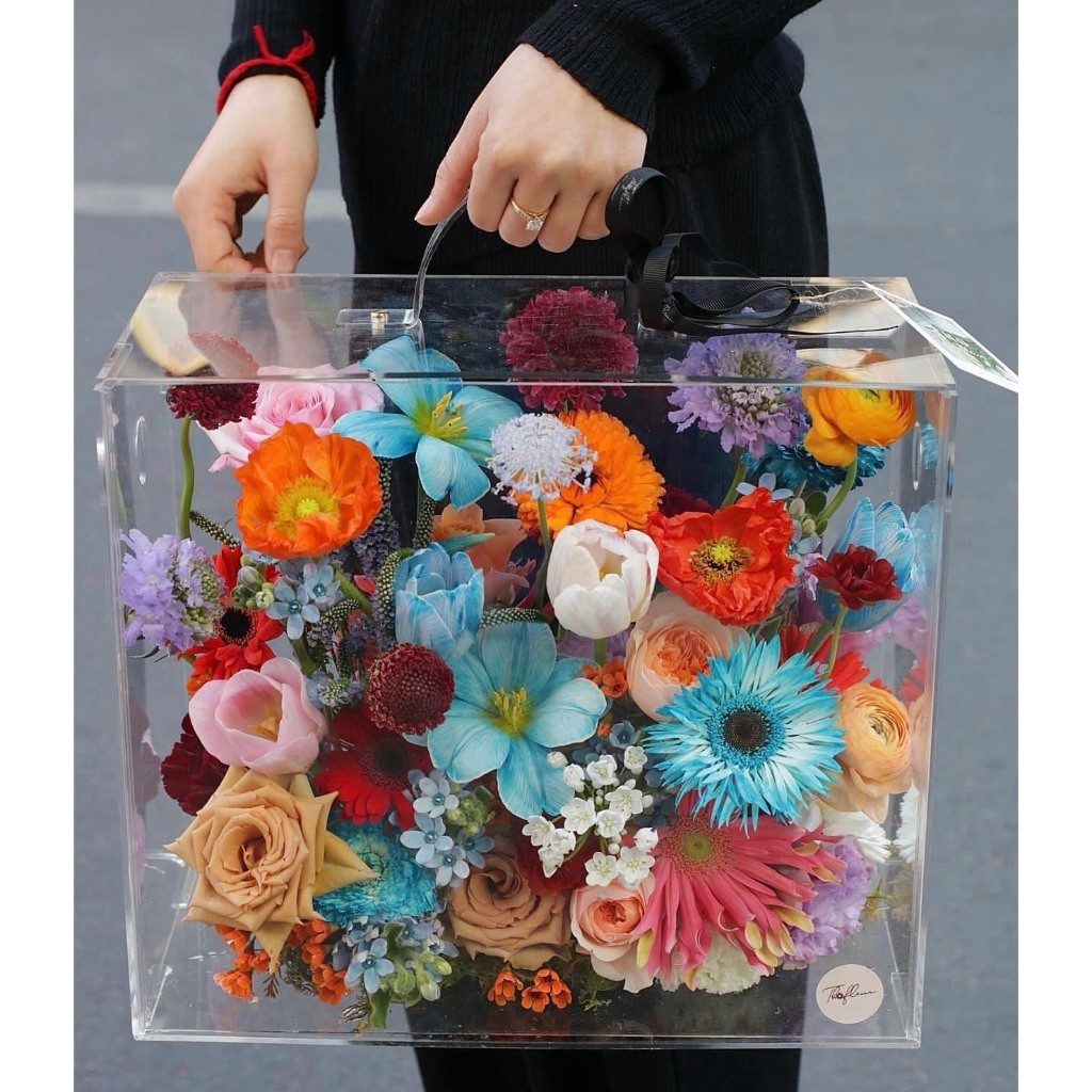 Assembled mica flower arrangement suitcase box - Dried flower suitcase ...