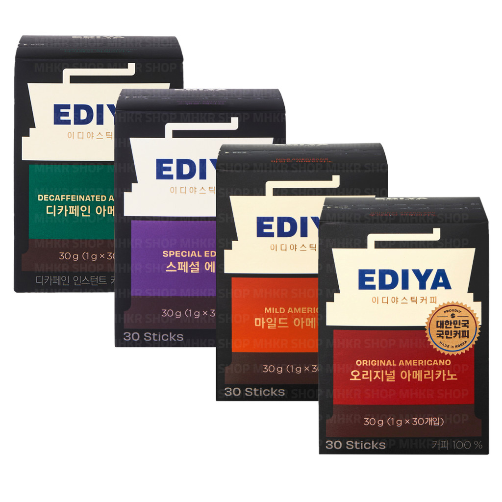 EDIYA Beanist Americano 30 Sticks / Original / Mild / Special / Decaf ...