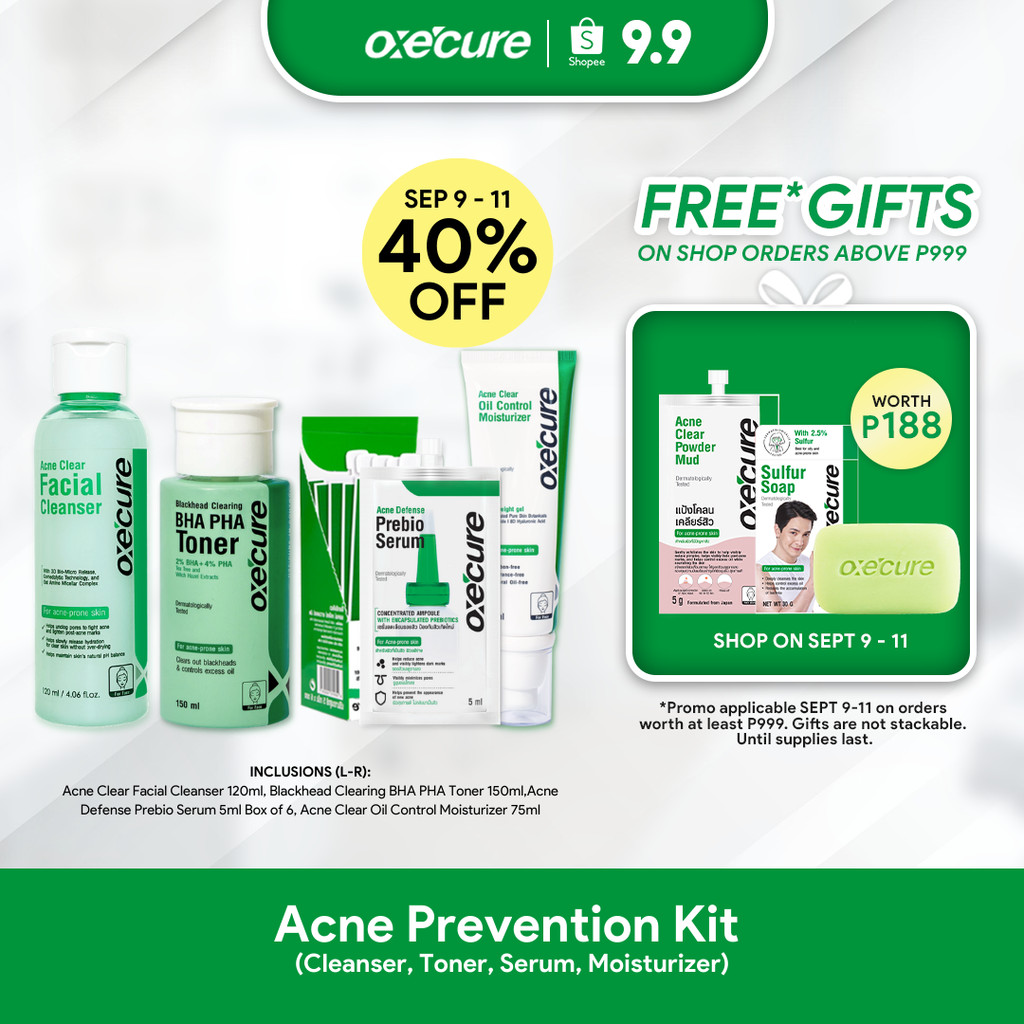 OXECURE Acne Prevention Kit (Cleanser, Toner, Serum, Moisturizer ...