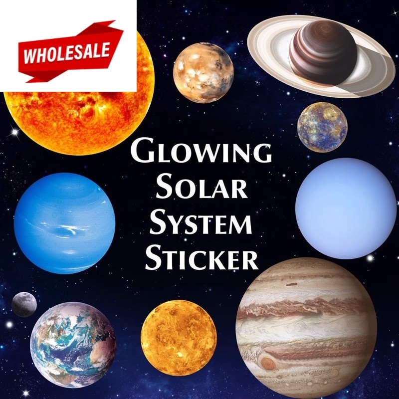 (BC) Stars and Planets, Bright Solar System Luminous Self-adhesive Wall ...