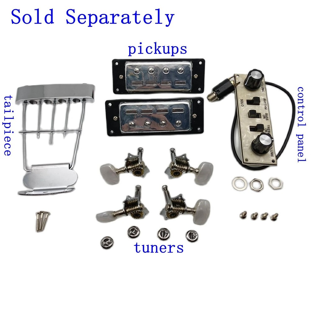 4 String Hofner Electric Bass Kits Tuners / Pickups / Trapeze Tailpiece ...