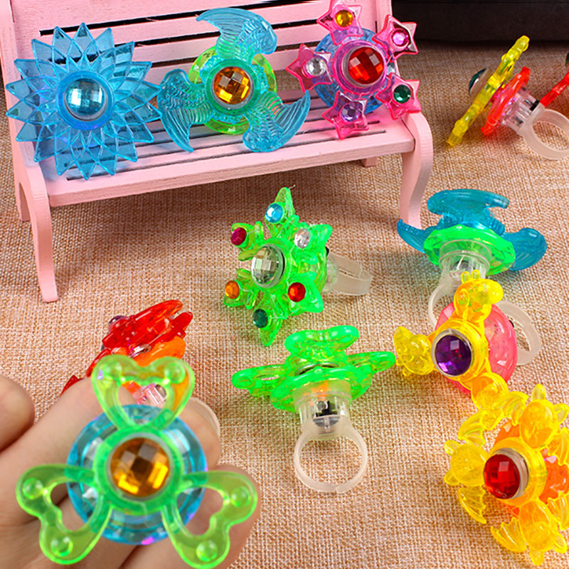 【Wholesale】10Pcs Light-emitting Gyro Ring Creative Luminous Gyro Fidget ...