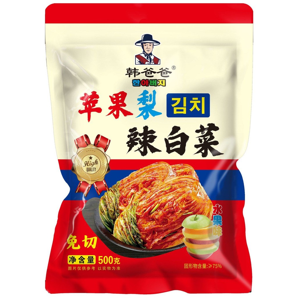 Han Dad Apple Pear Spicy Cabbage 500g Bag Kimchi Sweet Sour Refreshing ...