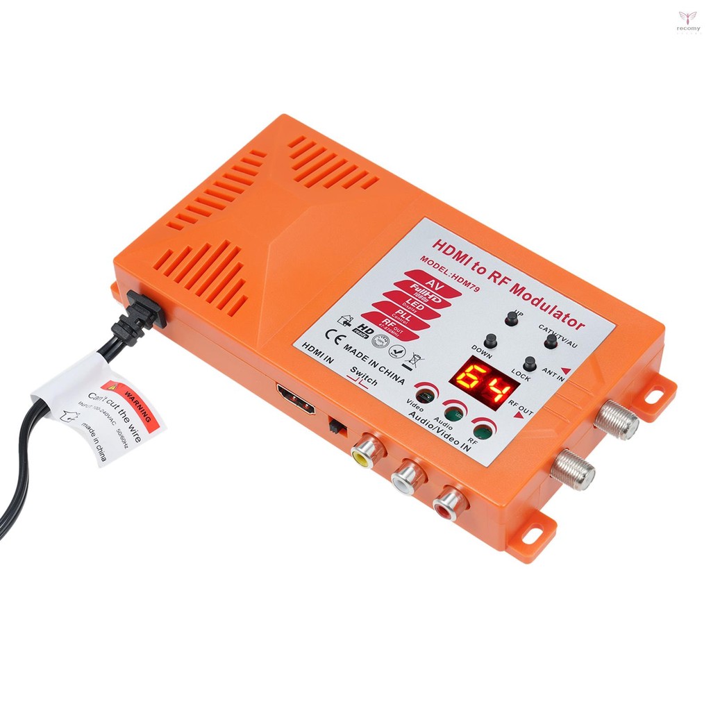 TV/AV to RF Modulator Coaxial UHF Converter Adapter w/ANT & Channel ...