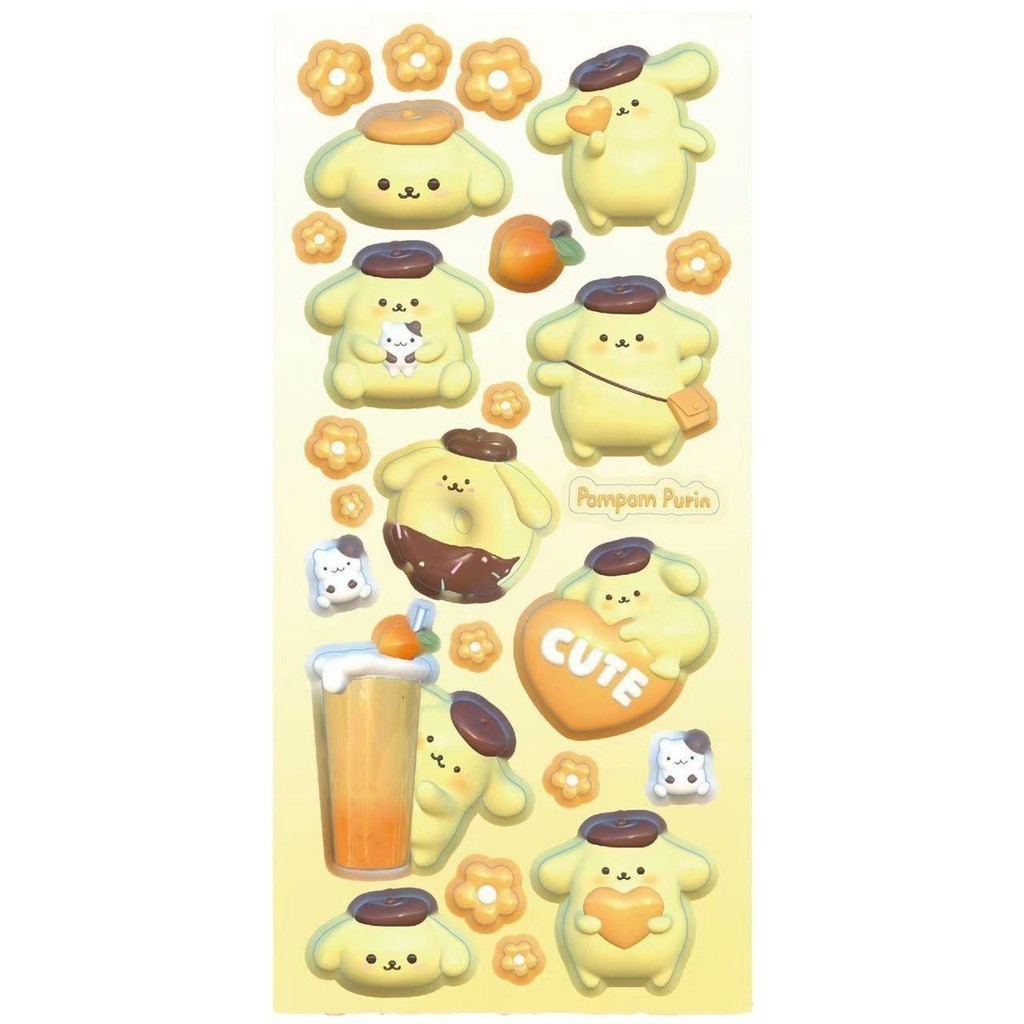 Sanrio kuromi Guka Laser stickers cute Pacha dog stickers cinnamoroll ...