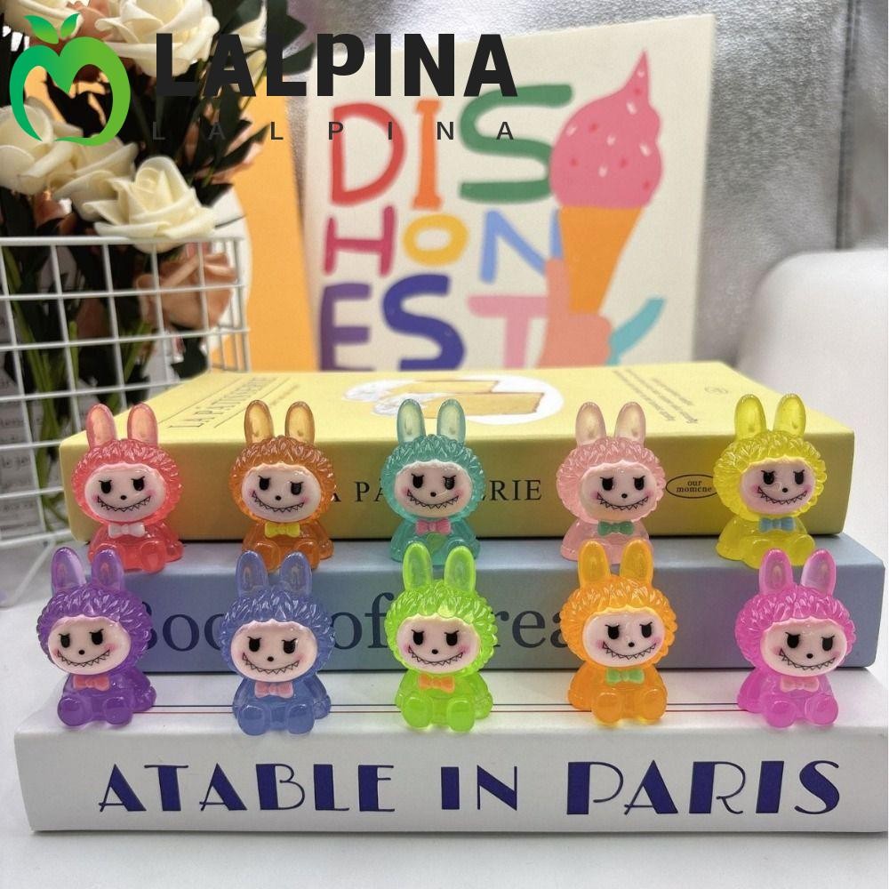LALPINA Candy Color Labubu Dolls, Noctilucent Luminous Cartoon Resin ...