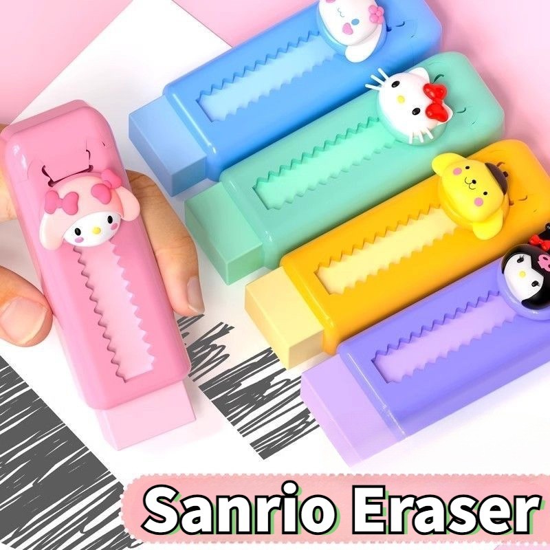 Kuromi Student Push Propelling Eraser Retractable Pencil Rubber Drawing ...